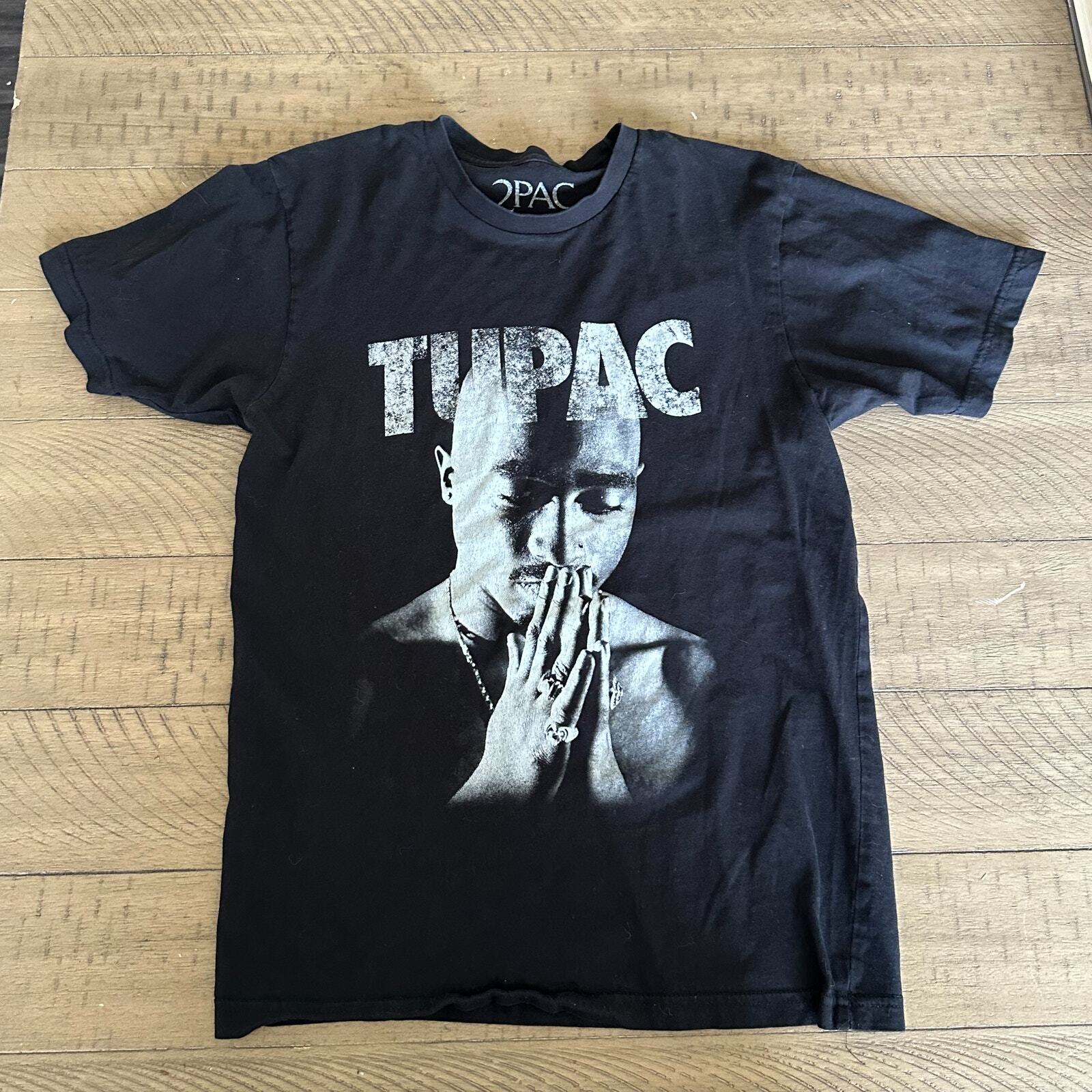 Tupac Shakur Rap Black and White Praying T-Shirt Size… - Gem