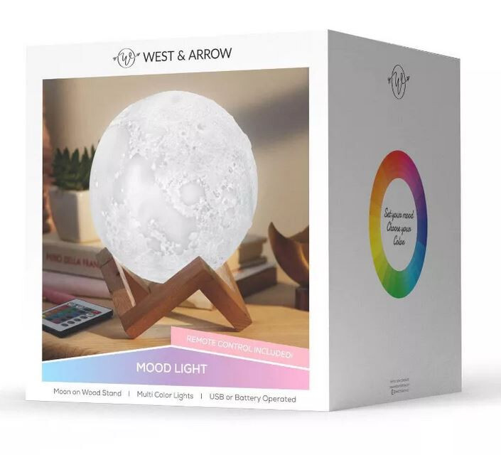 Novelty Table Lamp Warm White Full Moon LED Mood Light - West & Arrow ...