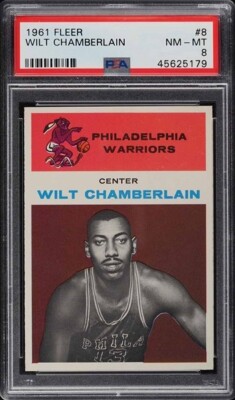 1961 Fleer Basketball Card #8 Wilt Chamberlain Rookie PSA 8 Fanatics ...