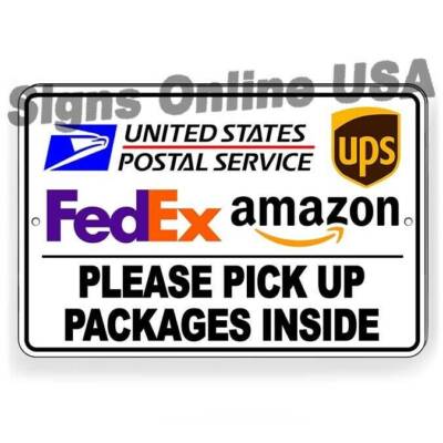 Pick Up Packages Inside Sign / Decal Delivery Drop Off Receiving ...