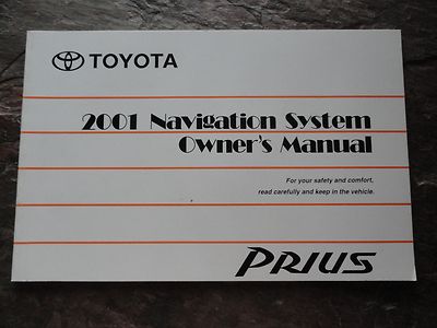2001 Toyota Prius Navigation Owners Manual | eBay