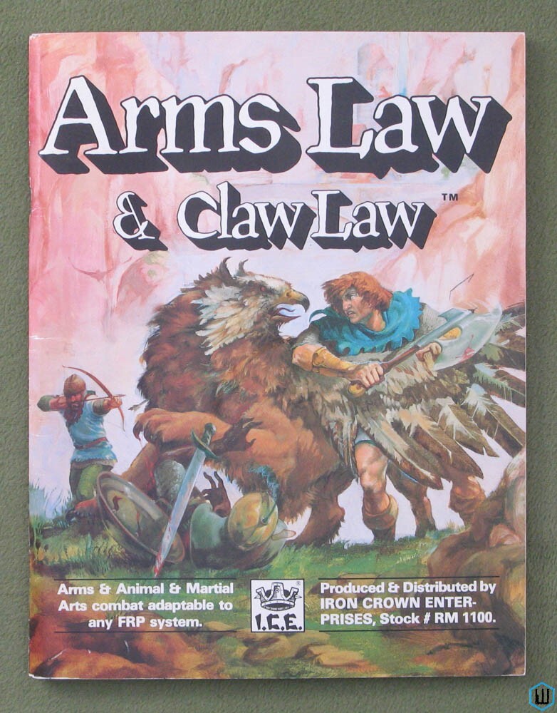 Arms Law and Claw Law (Rolemaster RPG) Iron Crown Enterprises ICE 1100 ...