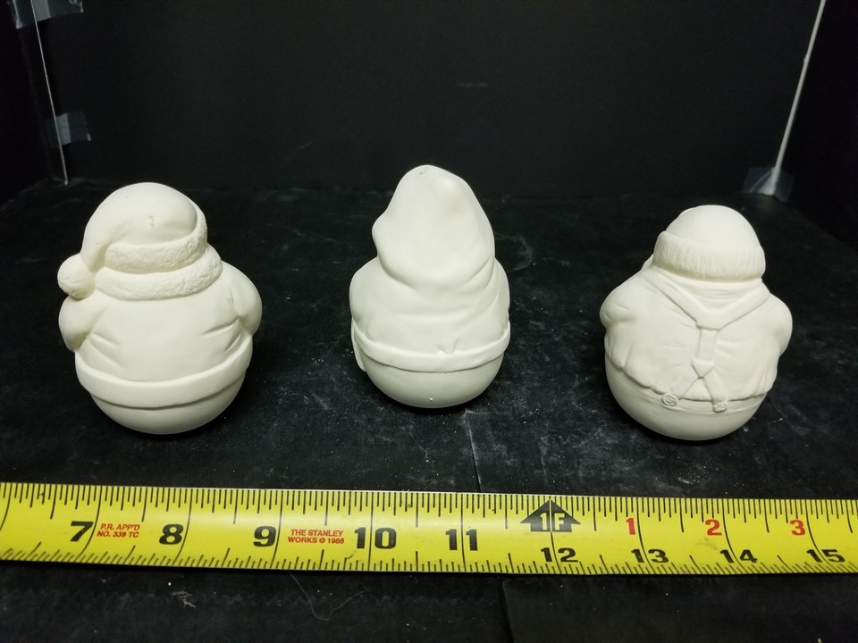 Roly Poly Santa Claus Christmas Set Ready to Paint Ceramic Bisque | eBay