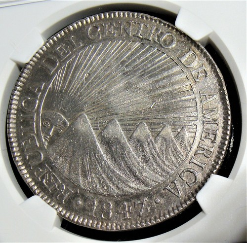 Central American Republic: 1847/43-NG A Silver 8 Reales KM-4 NGC AU ...