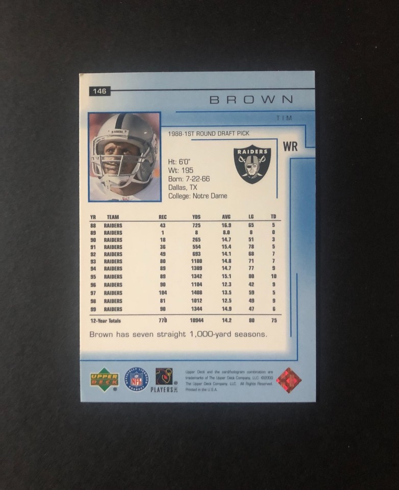 2000 Upper Deck Football Tim Brown #146 Los Angeles Raiders | eBay
