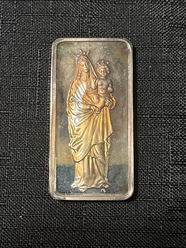 1973 Hamilton Mint Madonna & Child HAM-9 Silver Art Bar Beautifully ...