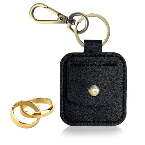 Leather Ring Holder Keychain for Jewelry, Traveling Gym Pouch for ...