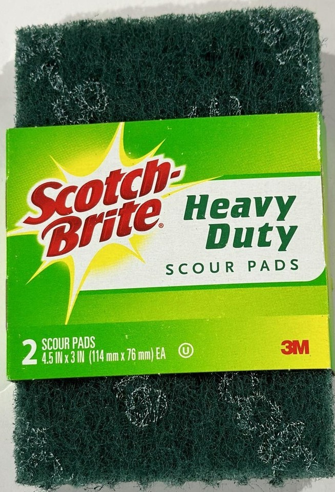 Scotch-Brite Heavy Duty Scour Pads Scrub Tough Mess Cleaner Green - 8 ...