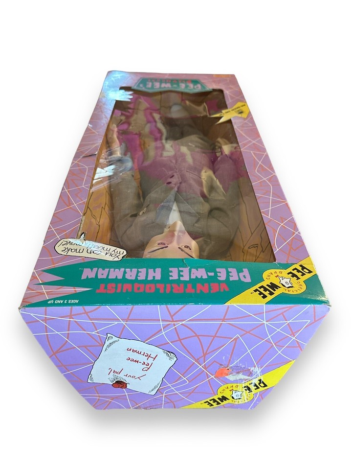 PEE WEE HERMAN Ventriloquist Puppet Doll 25” 1988 Matchbox Large NRFB ...