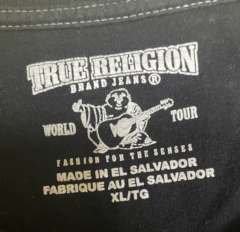 TRUE RELIGION World Tour Men's XL Black Graphic Long Sleeve T-shirt | eBay