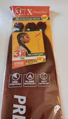X-pression Xpression Expression 100% Kanekalon 3X Braiding Hair Pre ...