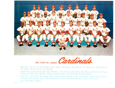 ST. LOUIS CARDINALS 8X10 TEAM PHOTOS LOT OF 4 1964 1965 1966 1967 WORLD ...