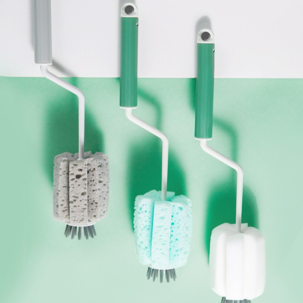 Sponge Head Bottle Brush Rotatable Cup Cleaner New Cup Cleaning Brush ...