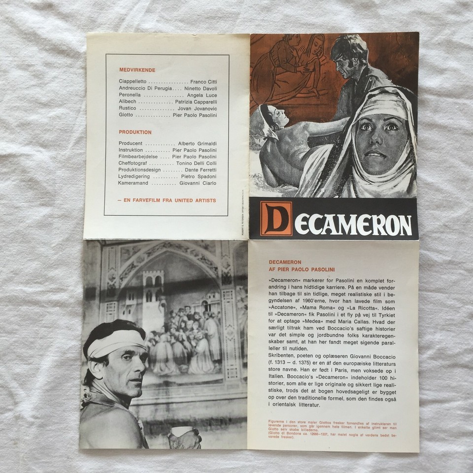 The Decameron Franco Citti Ninetto Davoli Angela Luce 1971 Danish Movie ...