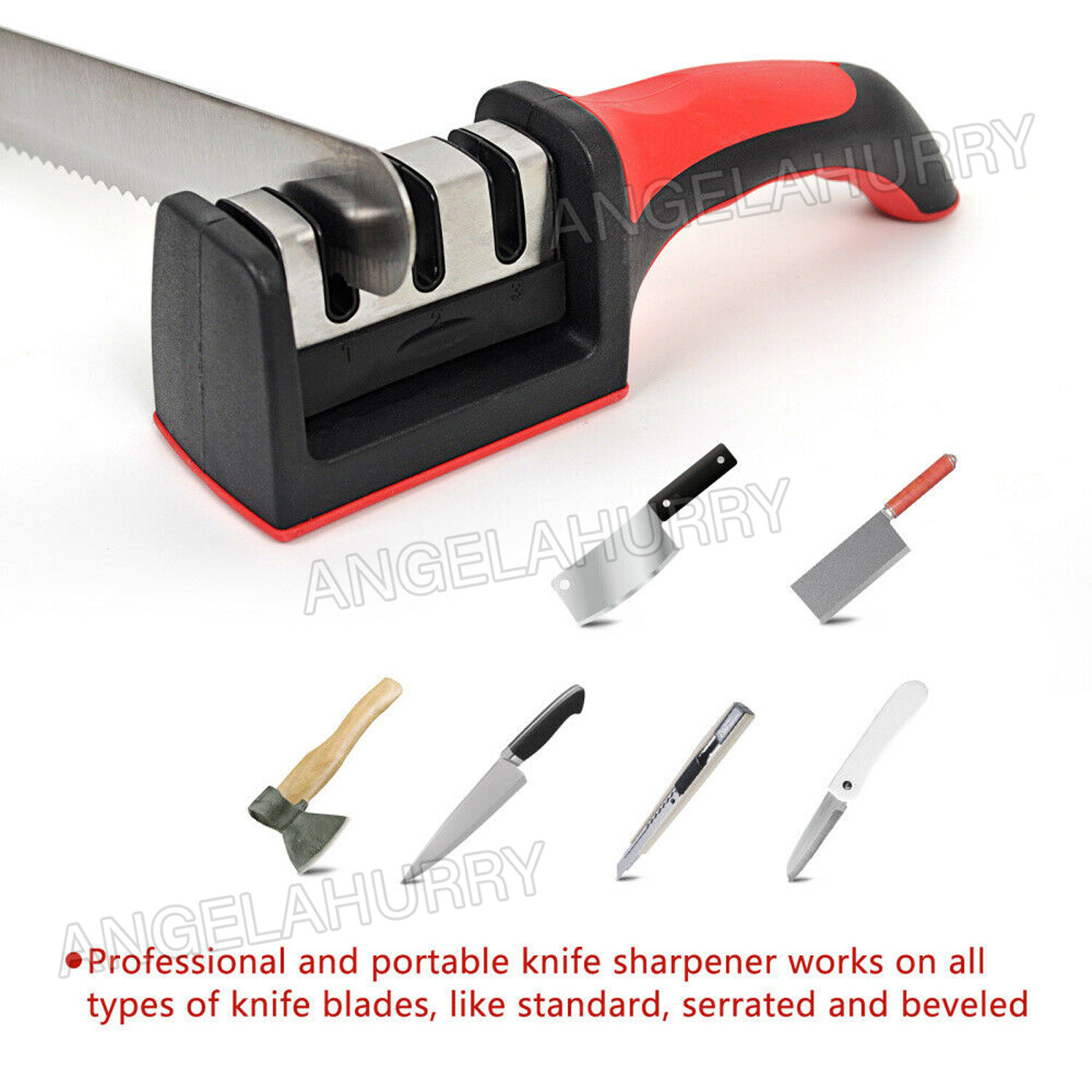 Knife Sharpener 3 Stage Kitchen Diamond Sharp Knives Scissor Sharpening ...