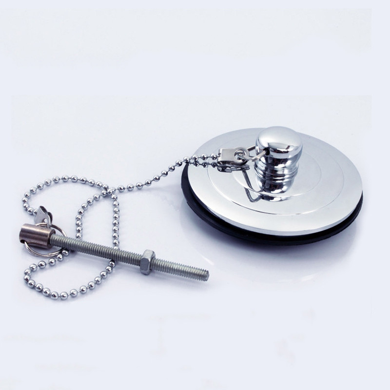 Chrome Copper Bath Plug with Chain Basin Sink Universal Bathtub ...