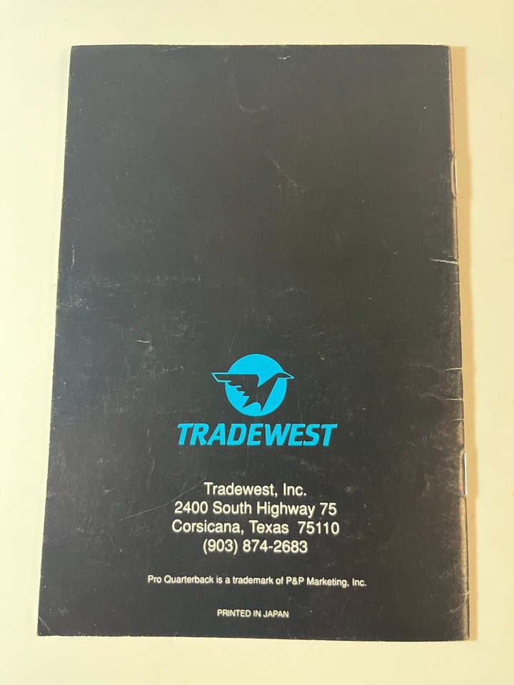 Pro Quarterback TRADEWEST SNES Manual Instruction Booklet only | eBay