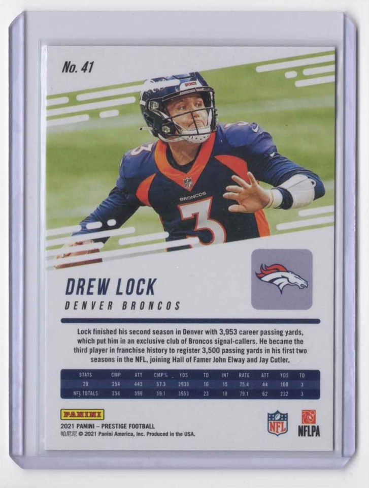 2021 Panini Prestige Xtra Points Hyper Drew Lock Denver Broncos #41 | eBay