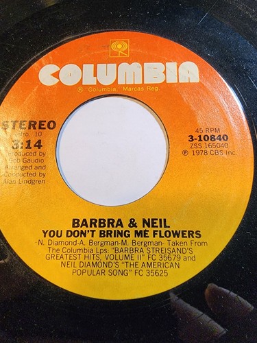 Barbra & Neil/Alan Lindgren "You Don't Bring Me Flowers" VG+ F221 | eBay
