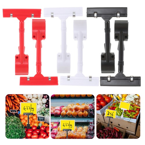 9pcs Sturdy Plastic Rotating Sign Tag Rotatable Sign Clip Adjustable ...
