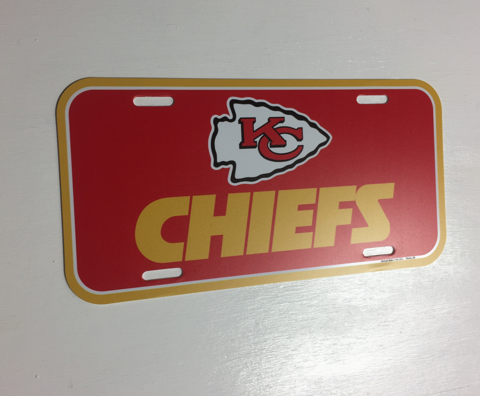 Kansas City Chiefs Logo Plastic License Plate NEW!! Free Shipping 6x12 ...