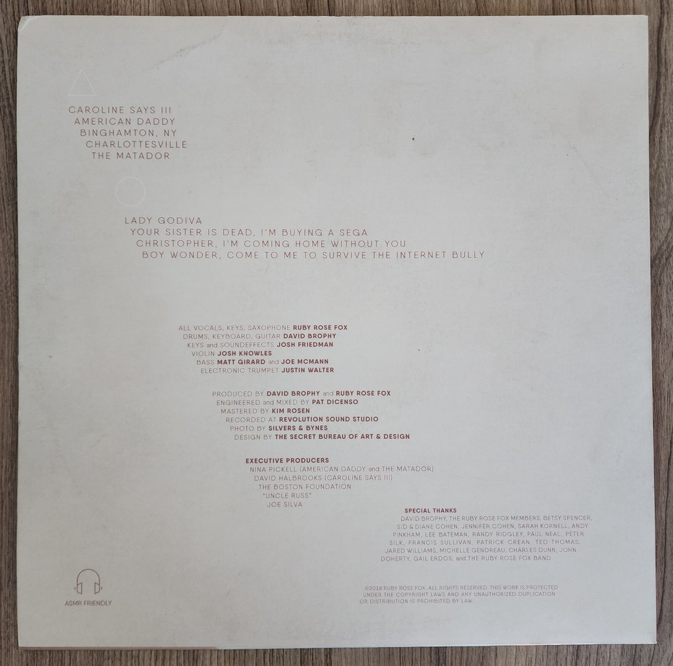 Ruby Rose Fox - Salt Vinyl Record Album LP 2018 RARE | eBay