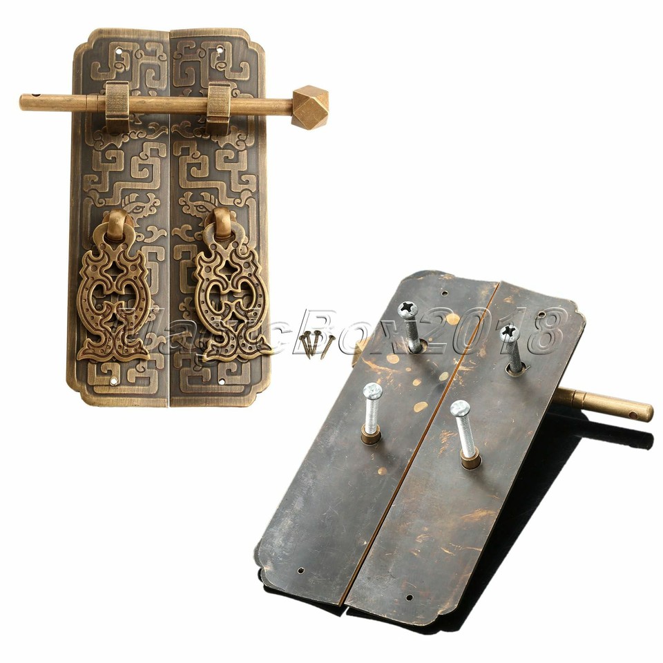 Antique Chinese Funiture Brass Hardware Cabinet Door Lock Latch Pull ...