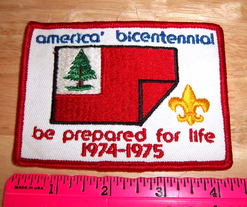 America's Bicentennial BSA Embroidered Patch Be Prepared for life, 1974 ...