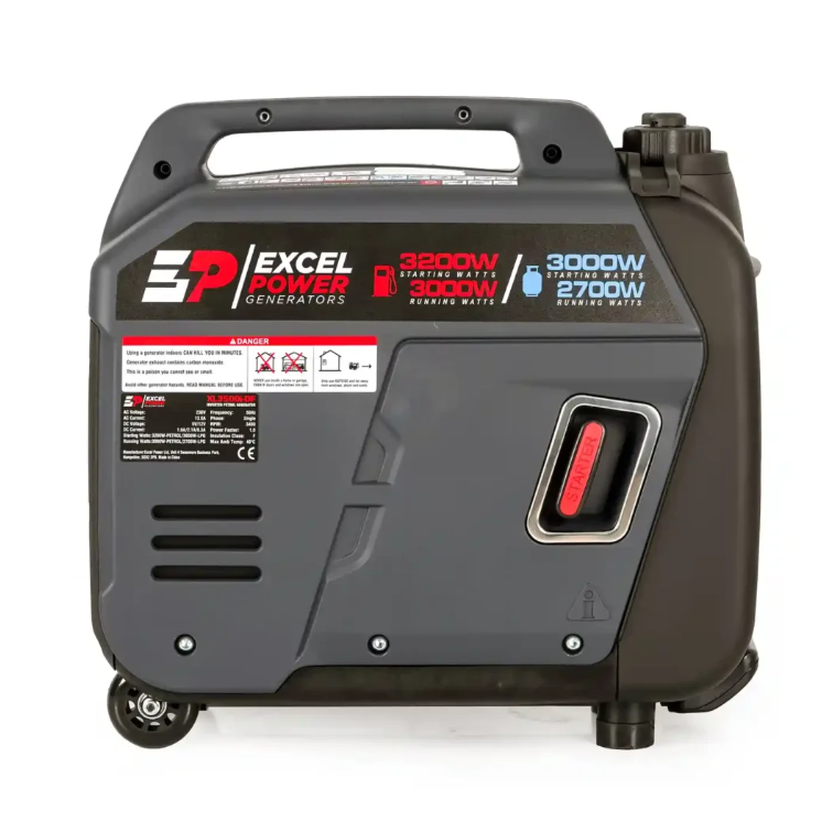 Excel Power Lightweight Portable 3.2KW Dual-Fuel Inverter Generator ...