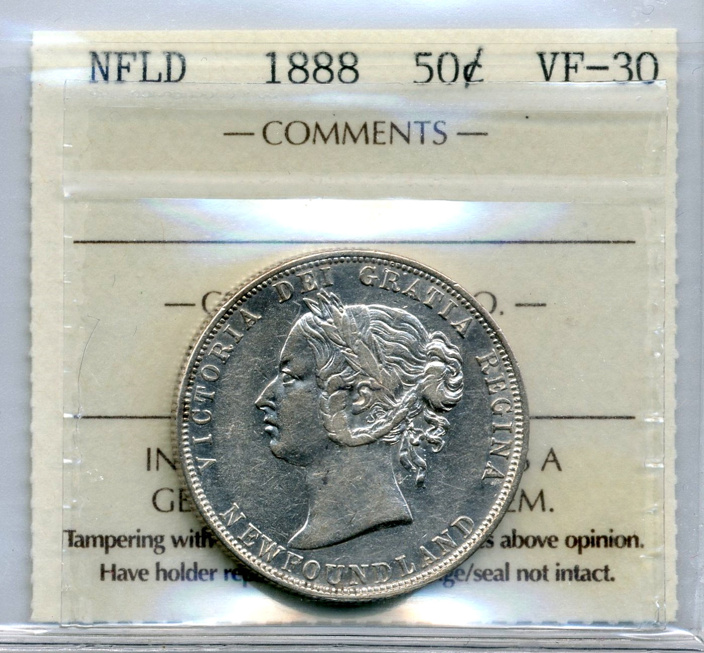 1888 Newfoundland 50 Cents - Very Fine, ICCS VF30 | eBay