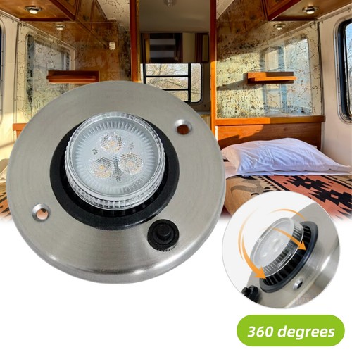 12V 3.85" LED Eyeball Light RV Under Cabinet Trailer Ceiling Spotlight ...
