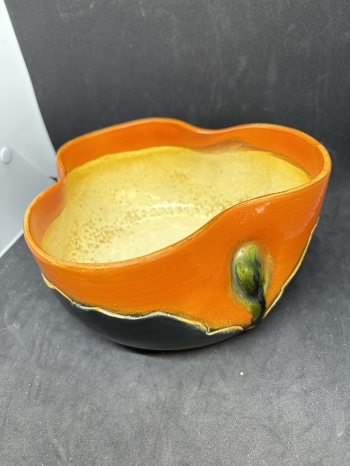 Bretby Art Pottery Orange and Black Bowl Dish Art 3364 | eBay UK