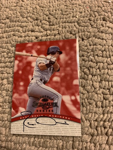 Russ Davis seattle Mariners BLACK INK Autograph 1997 Donruss Signature ...