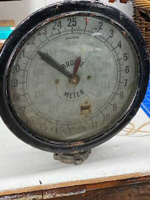 Vintage Brodie Meter Glass Dial Face with Key Gas Oil Collectible ...