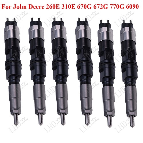 6X Fuel Injector DZ100221 SE501947 For John Deere 260E 310E 670G 672G ...