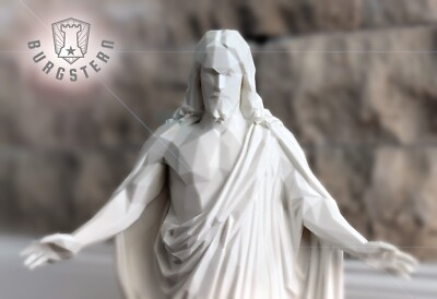 Jesus Christus Christ MODERN Low Poly Erlöser Statue Thorvaldsen ...