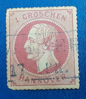 Stamp Germany Hannover 1 Groschen 1864 King George V. Mi. Nr. 23 (28877 ...