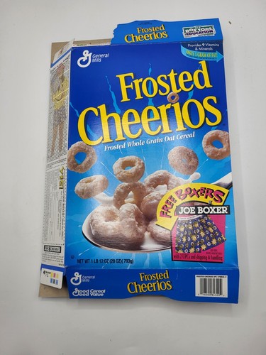 Vintage Original 1990s Frosted Cheerios Cereal Box w/RARE Joe Boxer ...