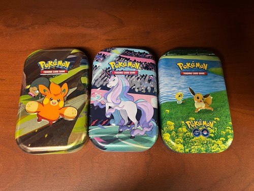 Pokémon Trading Card Game Lot Of 3 Tin Metal Containers For Card ...
