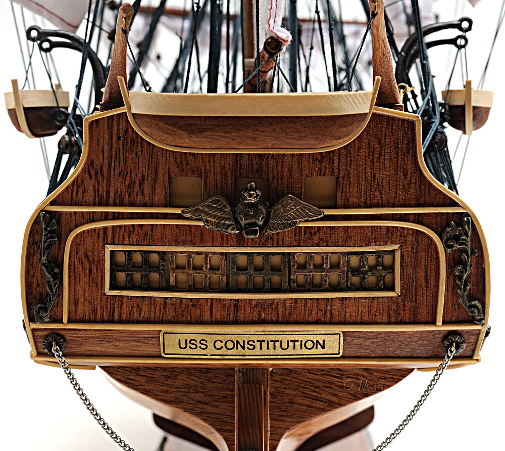 U.S.S CONSTITUTION Handcrafted Wooden Ship Model 3' Long | eBay