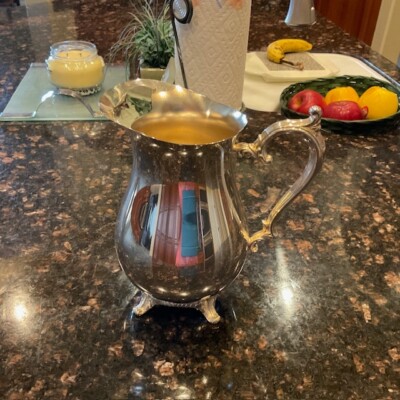 Wm Rogers Silverplate Footed Water Pitcher with Ice Guard #817 | eBay