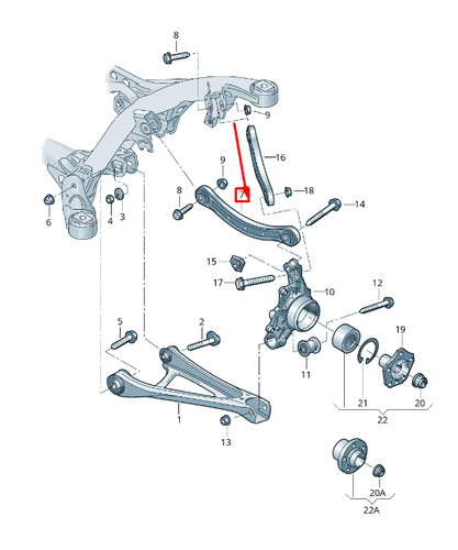 NEW VW TOUAREG 7P REAR UPPER WISHBONE ARM 7L0505323A ORIGINAL | eBay