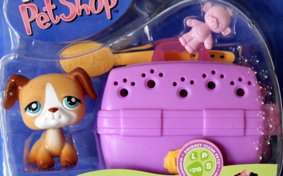 LITTLEST PET SHOP Portable Pets VINTAGE 2006 Squeaky Clean Boxer Dog ...