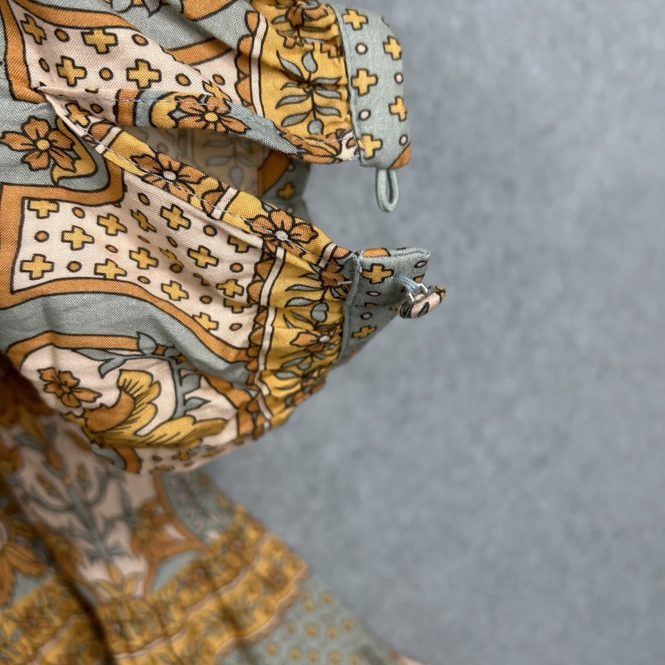 JAASE Payson Mini Dress Size L Peach Grey Print | eBay UK