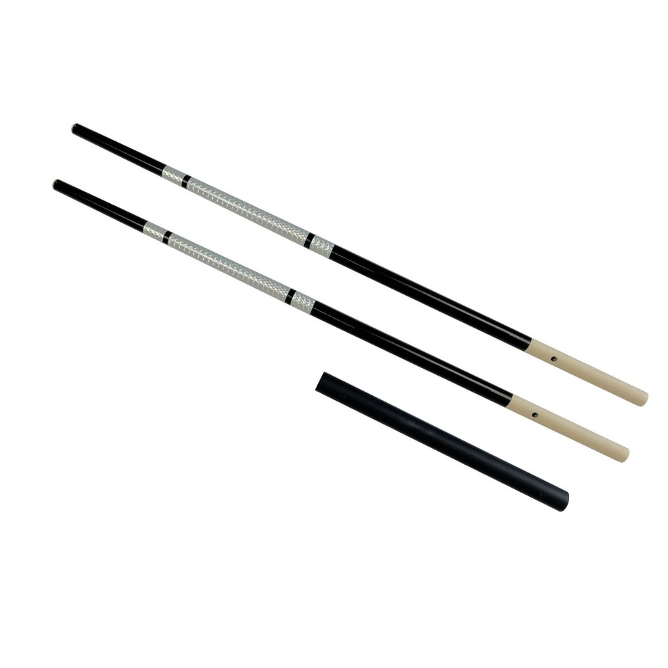 Martial Arts 2-Piece Bo Staff, 58 inch, Black w/ Holo Silver | eBay