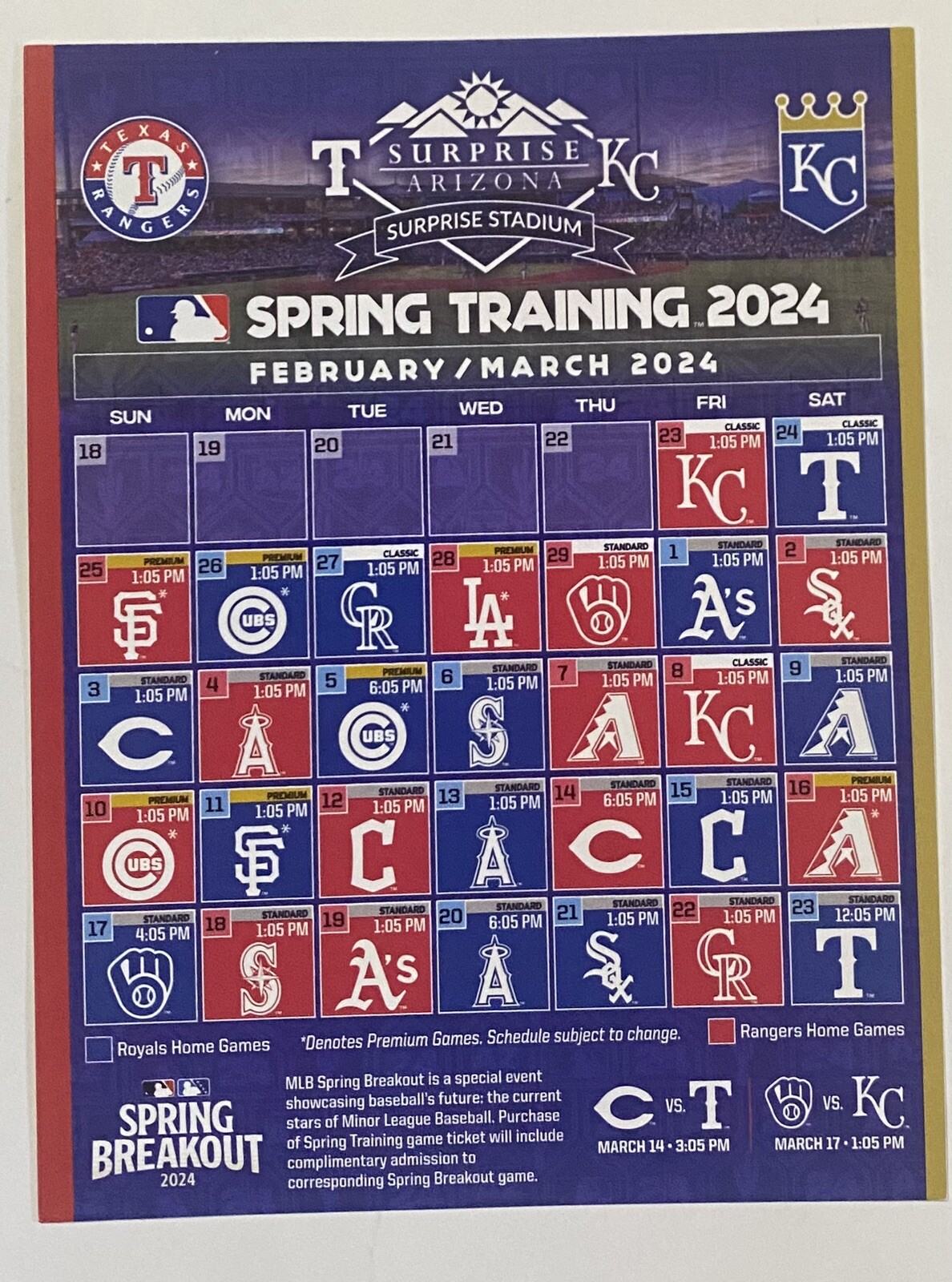 2024 TEXAS RANGERS/KC ROYALS Schedule ⚾️ | Grelly USA