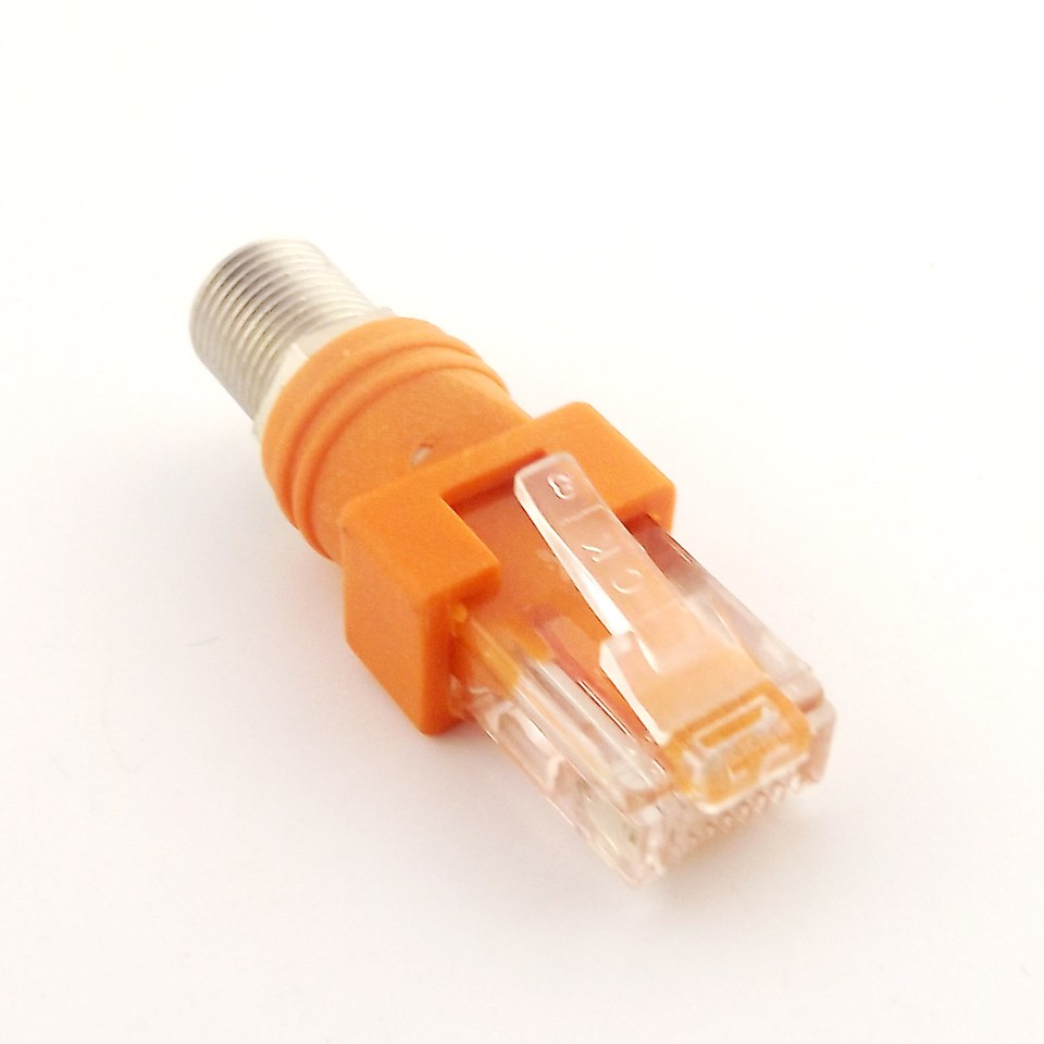 F Female to RJ45 Male RJ45 to RF Coaxial Coax Barrel Coupler Adapters ...
