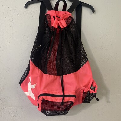 TYR Big Mesh Mummy Backpack Sports BAG Swimming Black And Pink USED | eBay