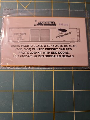 ODDBALL DECALS, HO SCALE, 187-481,UNION PACIFIC CLASS A-50-14 AUTO ...