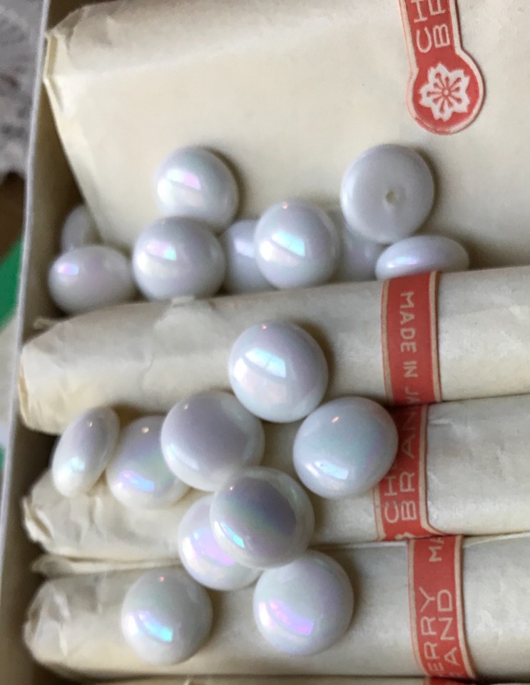 Vintage Glass Cabochons, Iris White, Iris Buttons, Iridescent Buttons,14mm , B53 | eBay